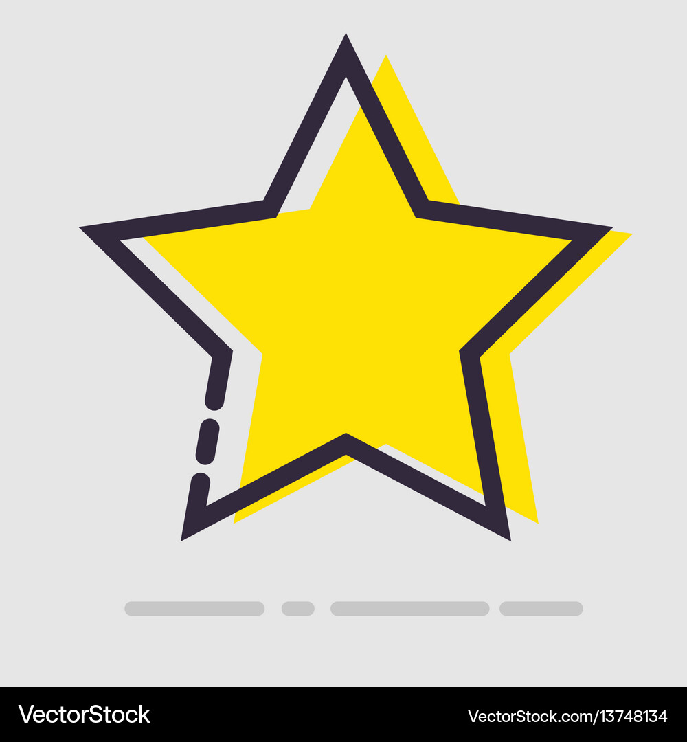 Yellow Star Icon - Modern Flat Style Royalty Free Vector