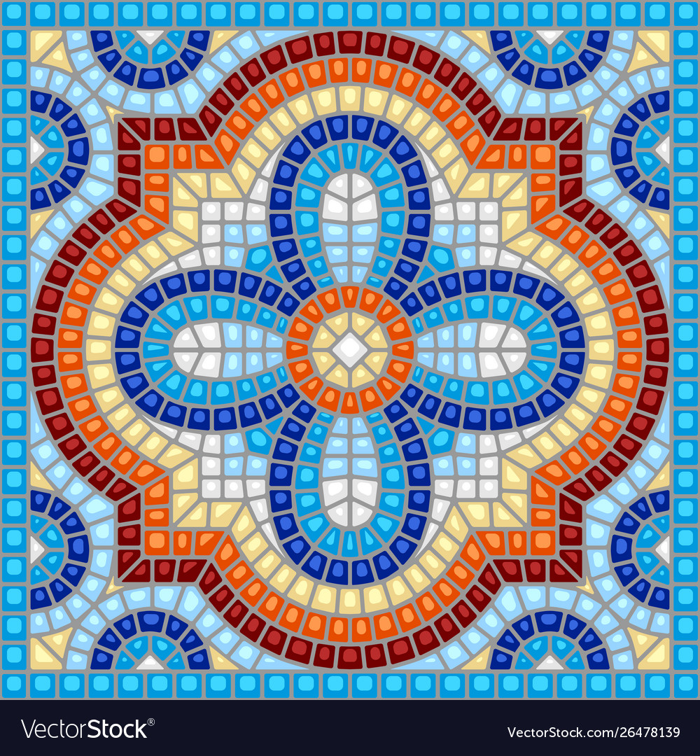 Ancient mosaic ceramic tile pattern Royalty Free Vector