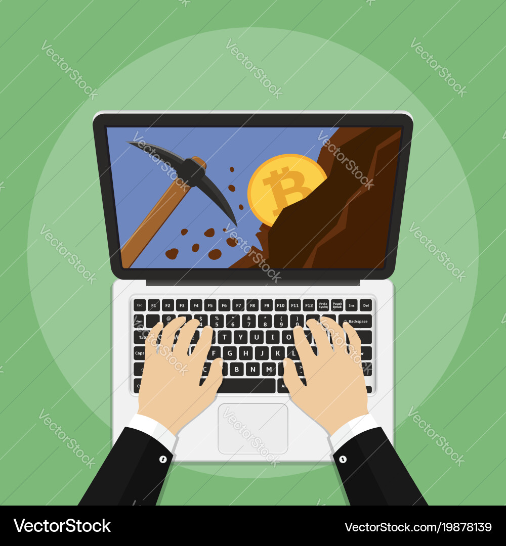 Bitcoin concept mining Royalty Free Vector Image