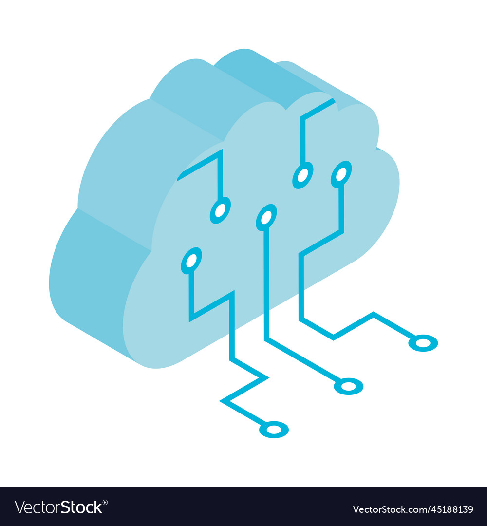 Cloud data ai icon Royalty Free Vector Image - VectorStock