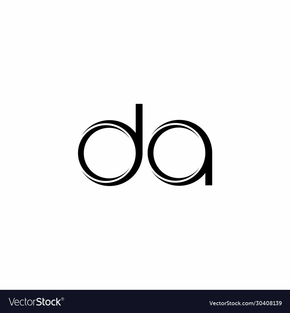Da logo monogram with slice rounded modern design Vector Image