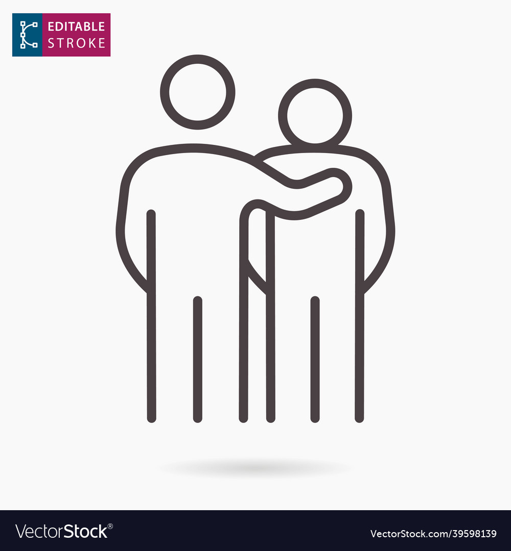 Empathy line icon on white background editable Vector Image