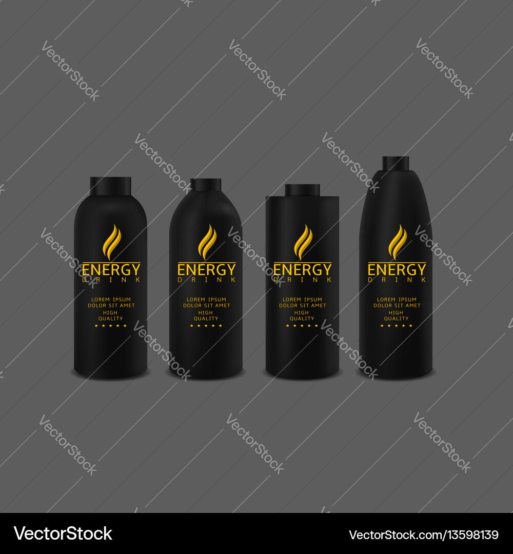 Energy drink set Royalty Free Vector Image - VectorStock