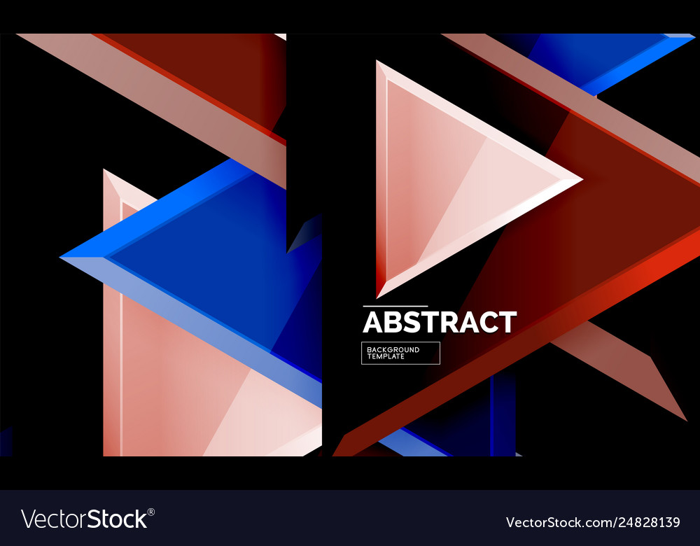 Flying triangles composition geometric background Vector Image