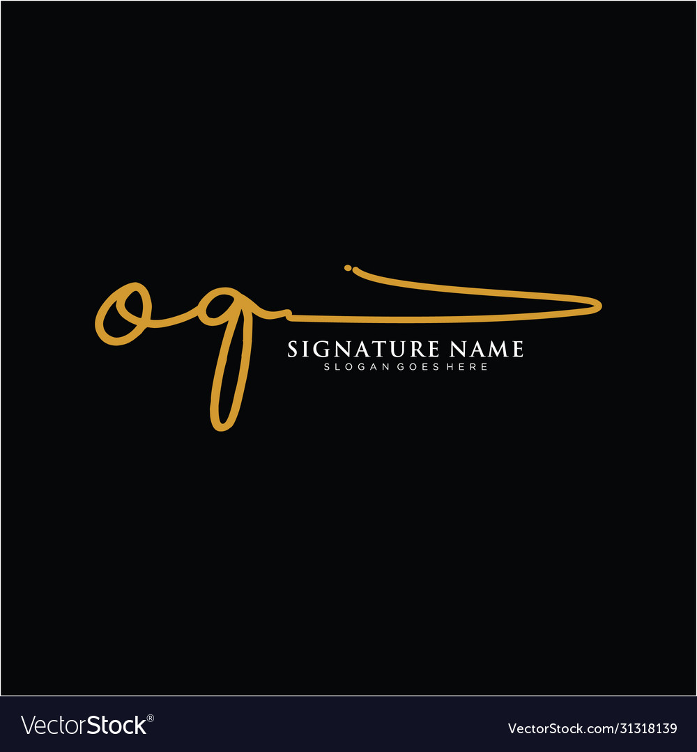 Letter Oq Signature Logo Template Royalty Free Vector Image
