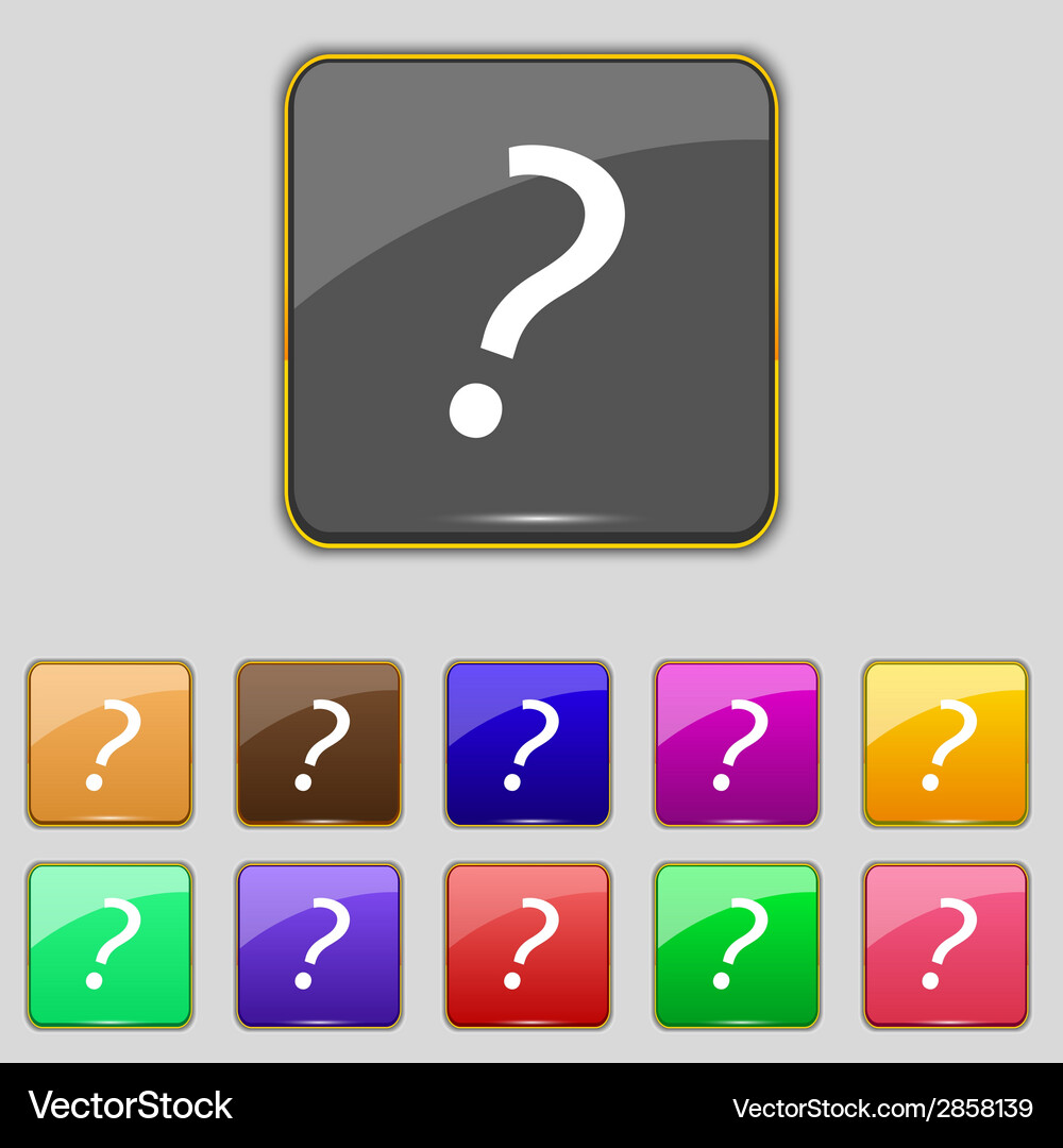 Question mark sign icon help symbol faq set Vector Image