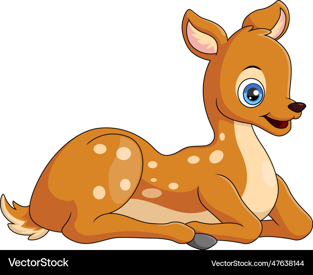 Cute deer cartoon on white background Royalty Free Vector