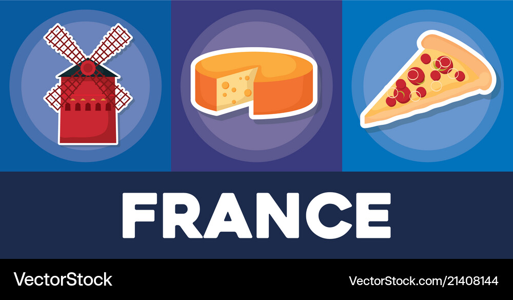 France icon set Royalty Free Vector Image - VectorStock