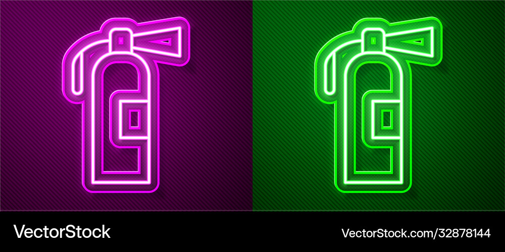 Glowing neon line fire extinguisher icon isolated Vector Image