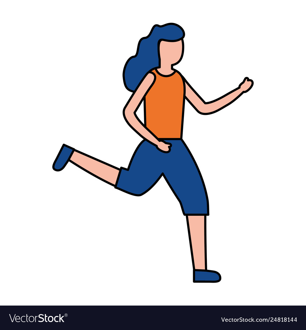 Young woman running Royalty Free Vector Image - VectorStock