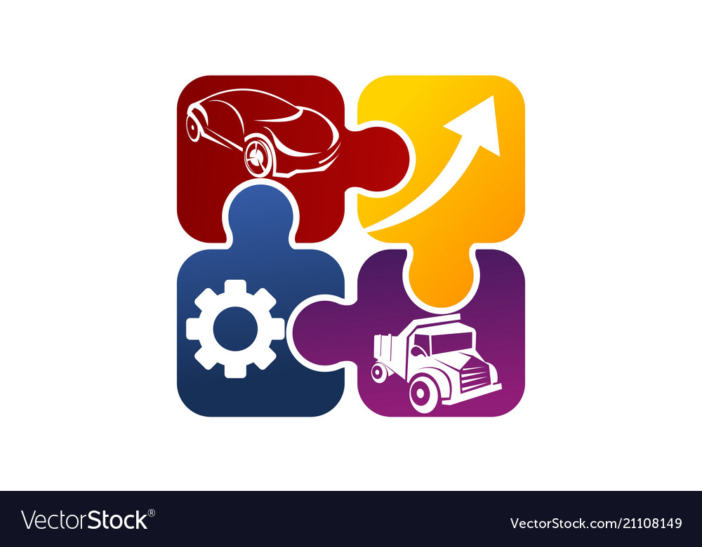 Auto solution logo design template Royalty Free Vector Image