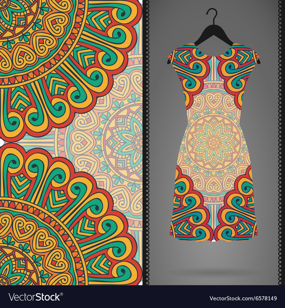 Dress with seamless pattern Royalty Free Vector Image