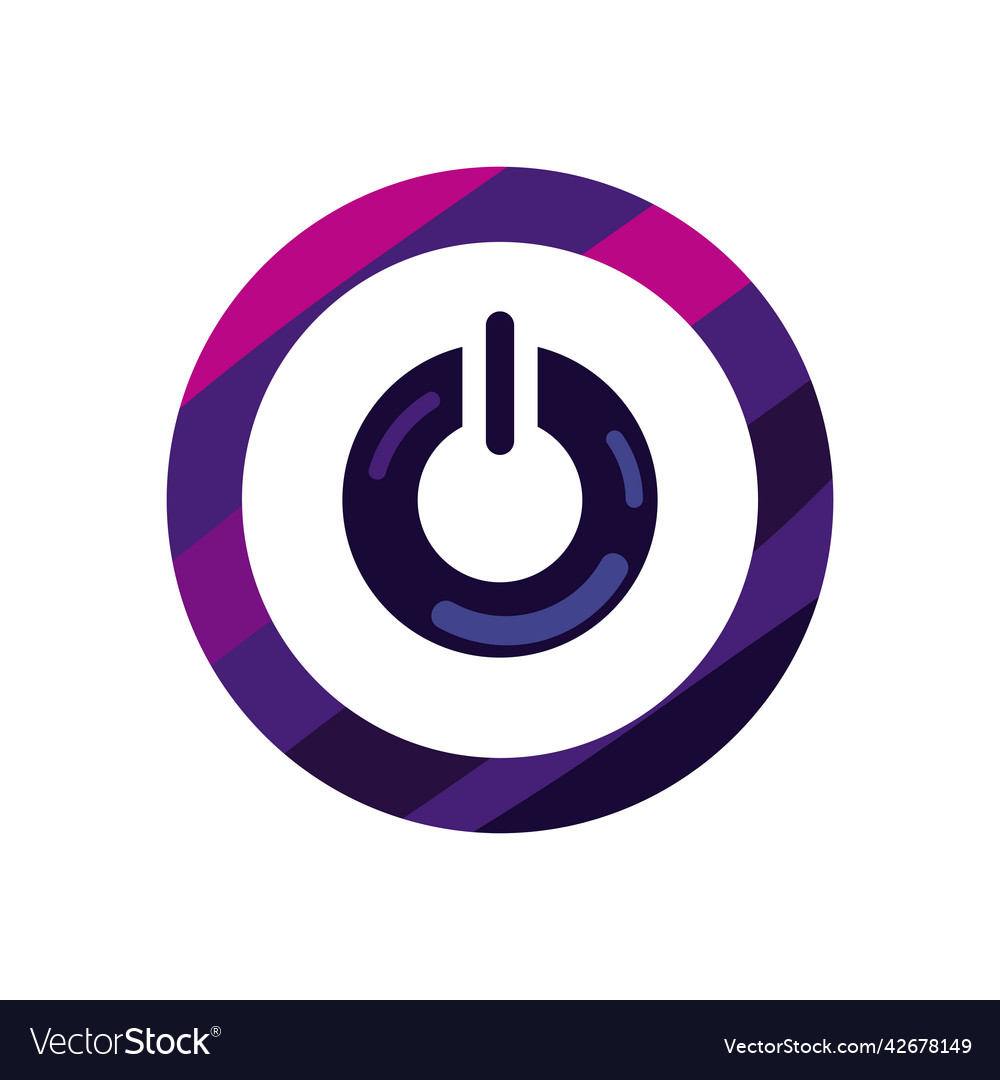 Flat power button design Royalty Free Vector Image