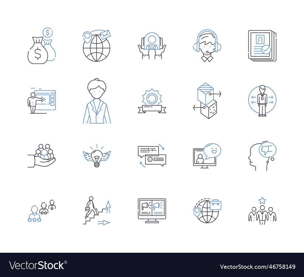 Lean startup outline icons collection Royalty Free Vector Lean startup outline icons collection Royalty Free Vector