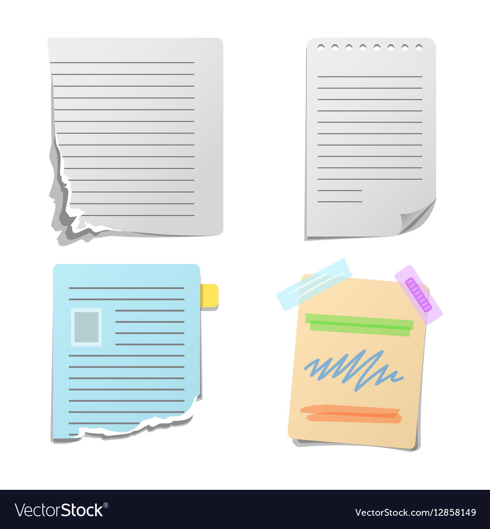 Paper notes sheet for message Royalty Free Vector Image