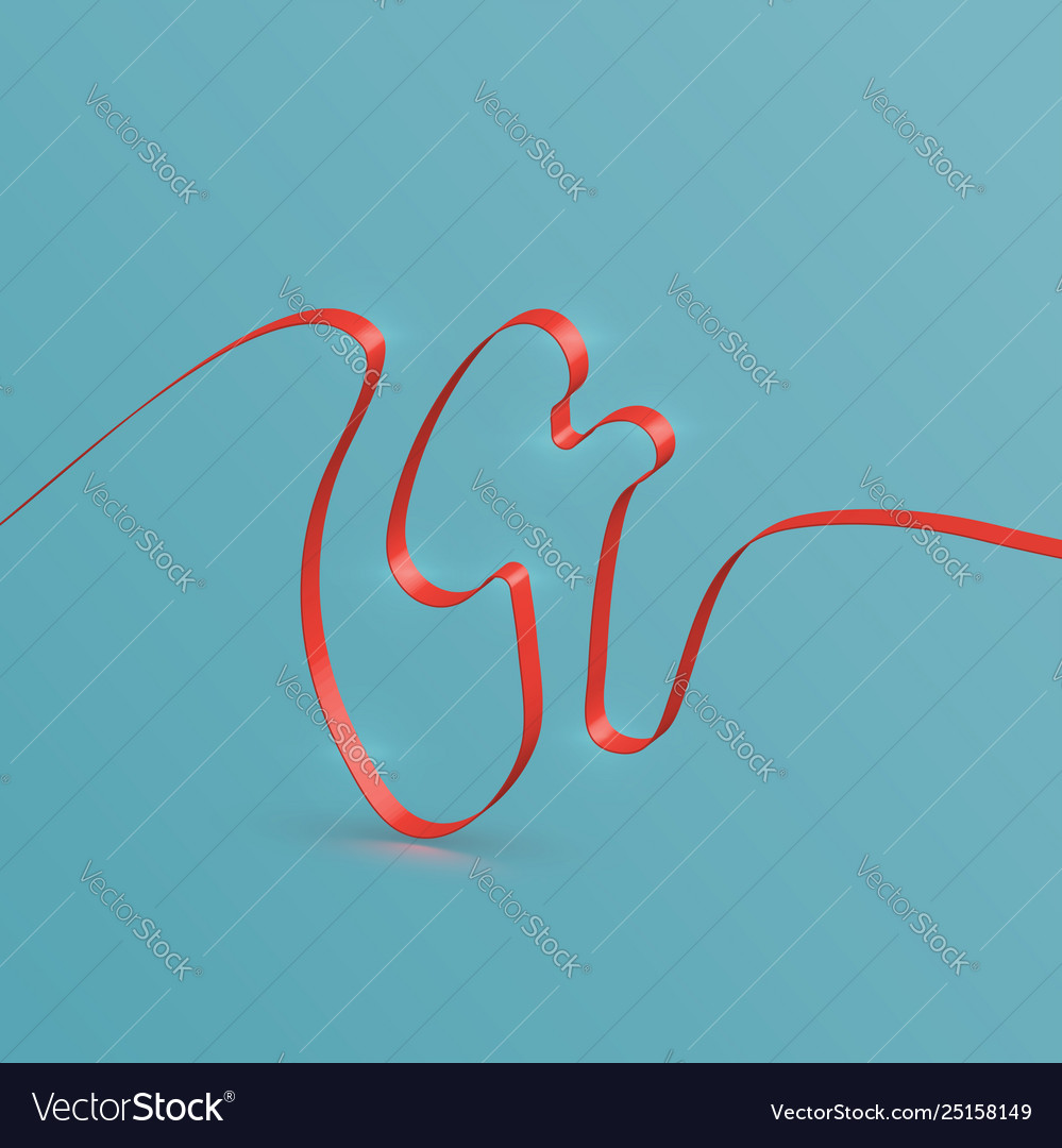 Realistic ribbon font from a typeset Royalty Free Vector