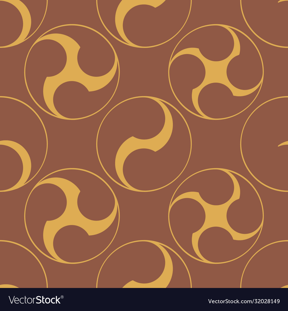 Seamless Pattern With Japanese Symbol Tomoe Vector Image