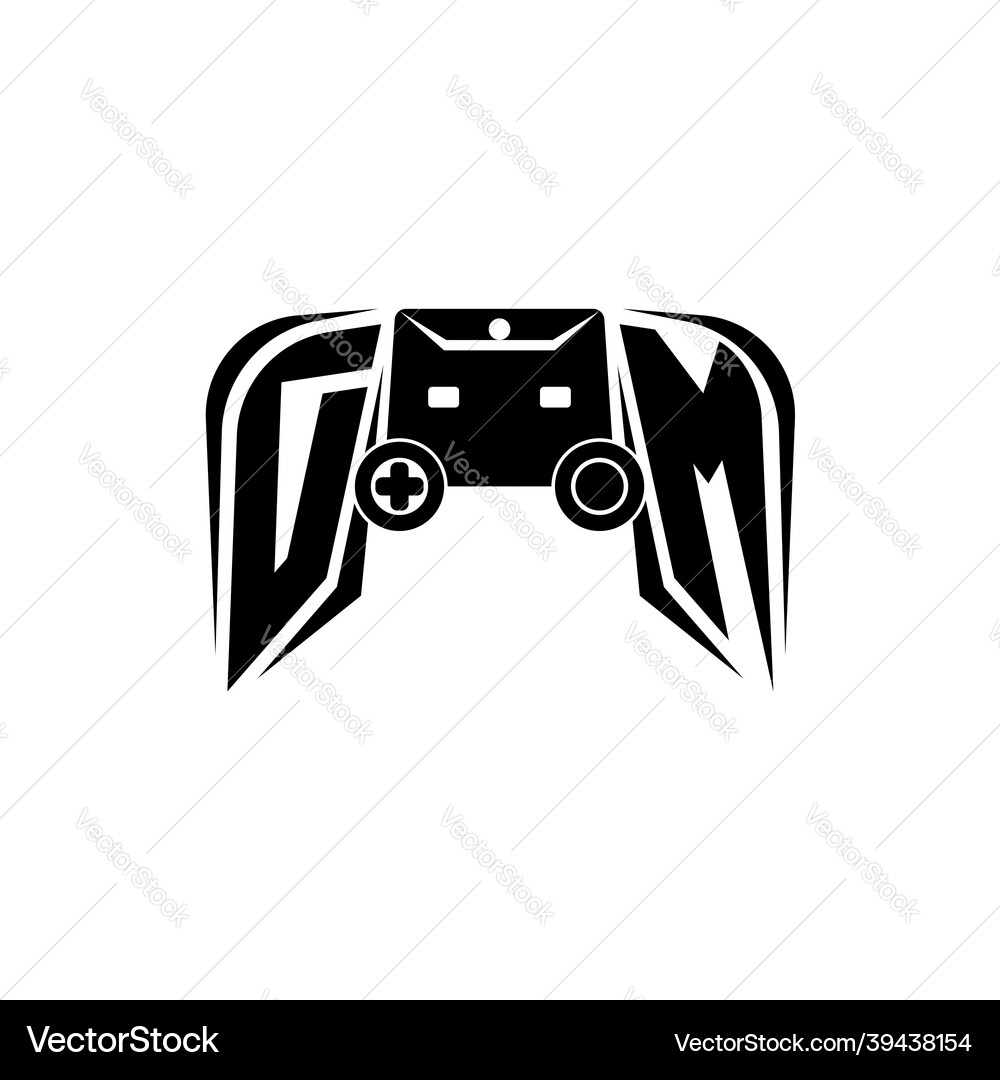 Dm monogram esports console Royalty Free Vector Image