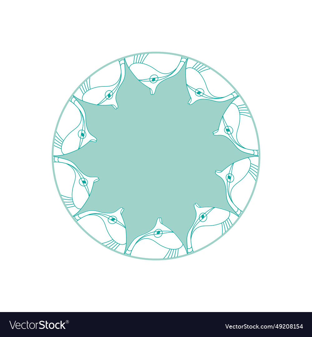 Fish frame Royalty Free Vector Image - VectorStock