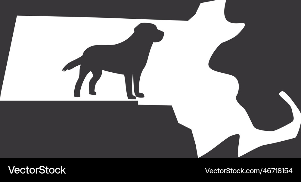 Massachusetts - dog Royalty Free Vector Image - VectorStock