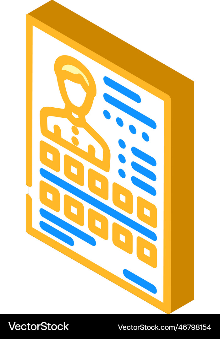 Mugshot profile criminal isometric icon Royalty Free Vector