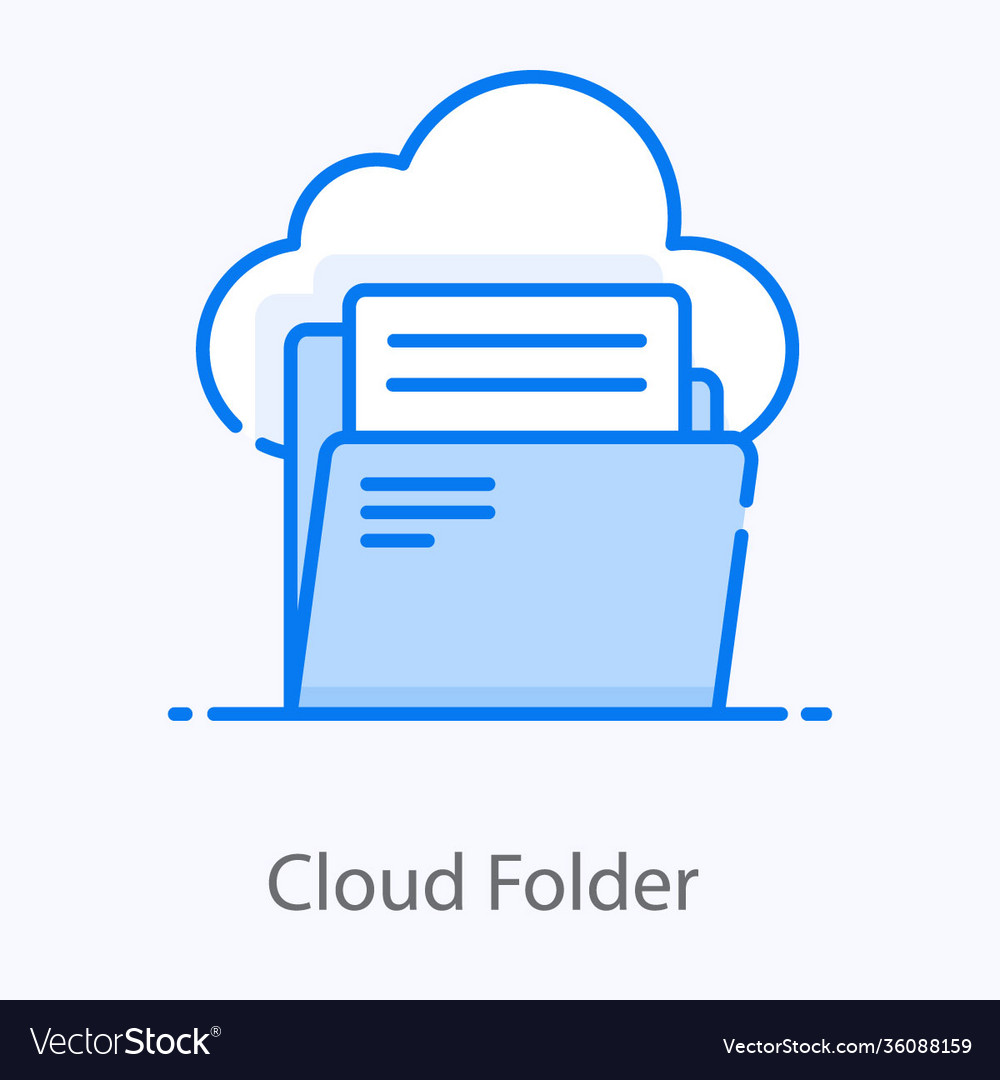 Cloud folder Royalty Free Vector Image - VectorStock