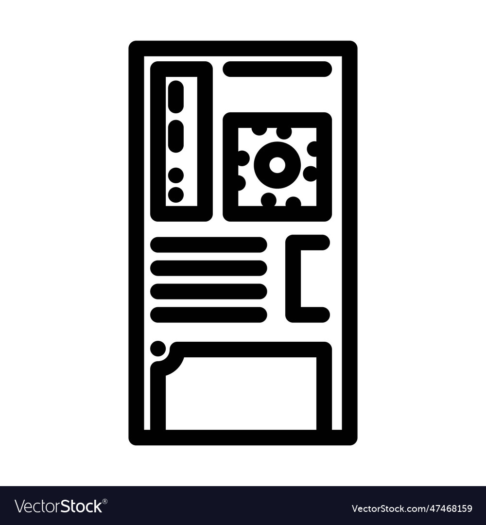 Computer case gaming pc line icon Royalty Free Vector Image