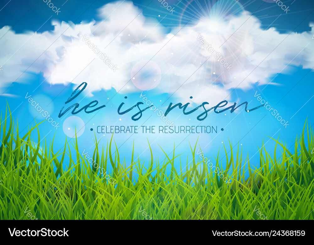 Easter holiday with cloud and green Royalty Free Vector