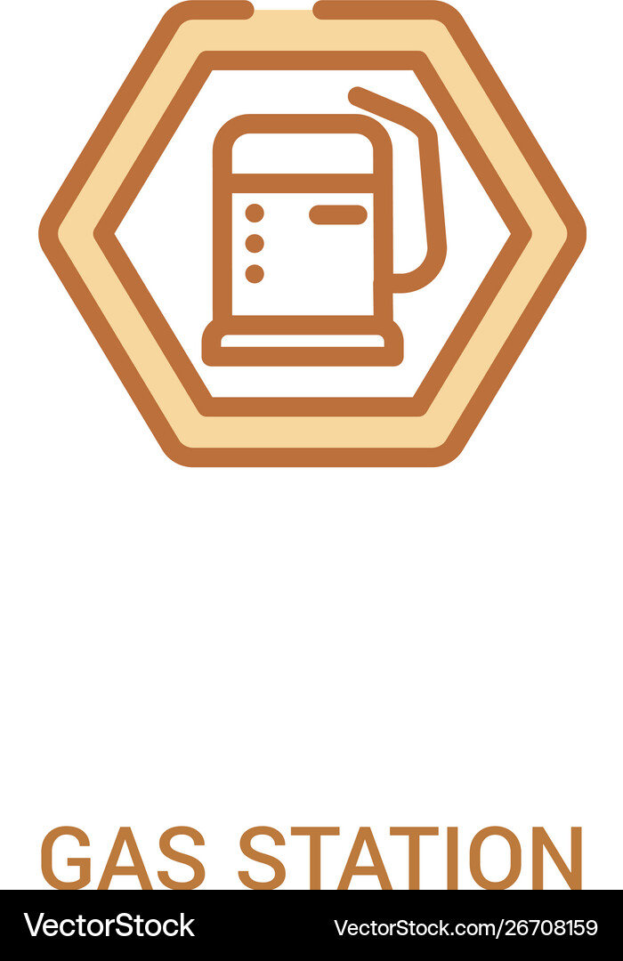 Gas station concept 2 colored icon simple line Vector Image