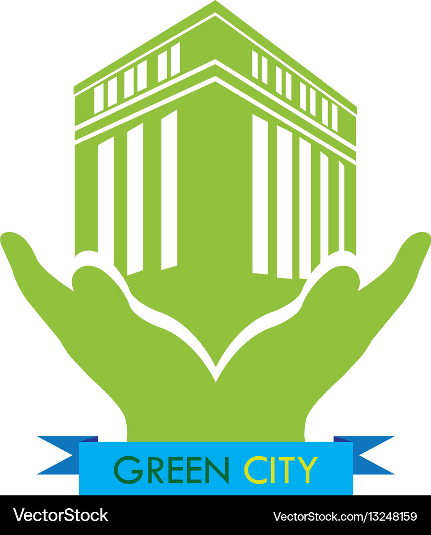 Green city Royalty Free Vector Image - VectorStock