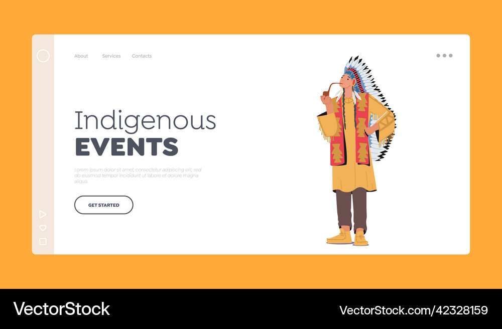 Indigenous events landing page template indian Vector Image