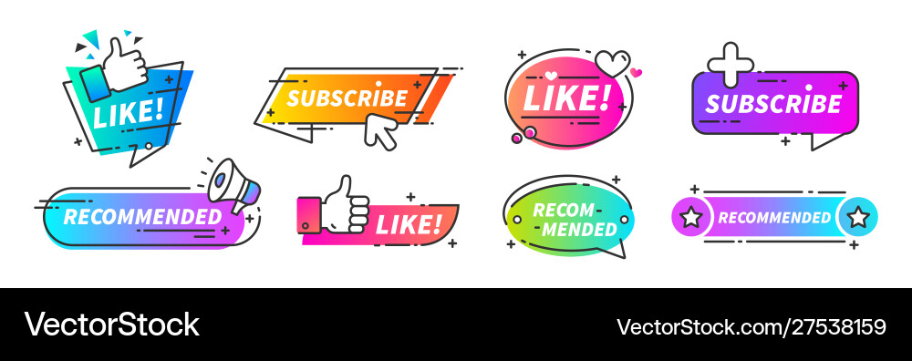 Recommend banner thumb up tags with like Vector Image