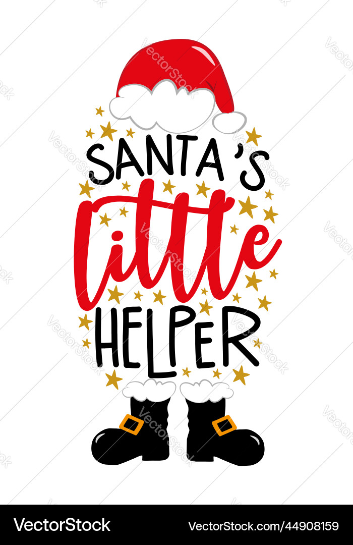 Santas little helper - santa hat and boots Vector Image