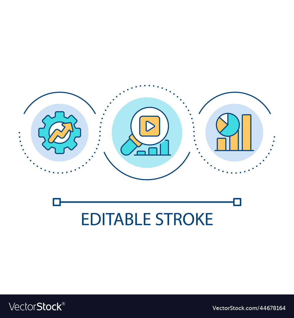 Content Results Analyzing Loop Concept Icon Vector Image