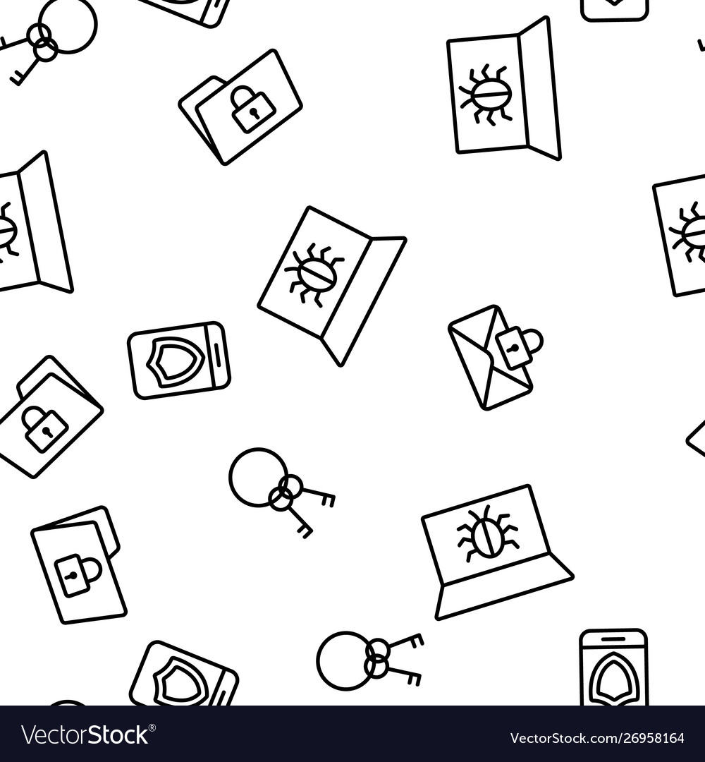 Cyber security seamless pattern Royalty Free Vector Image