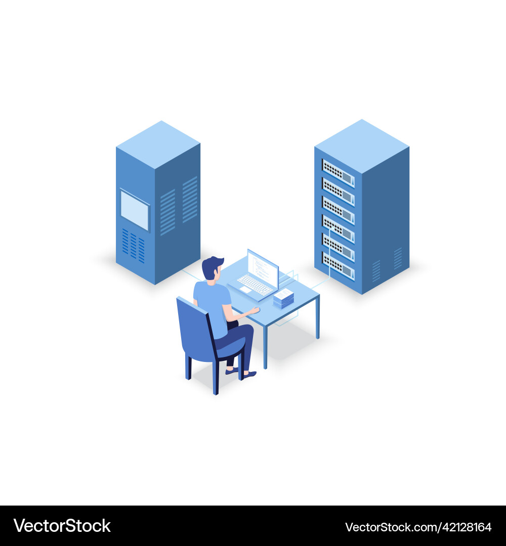 Isometric diagnostic test in a Royalty Free Vector Image