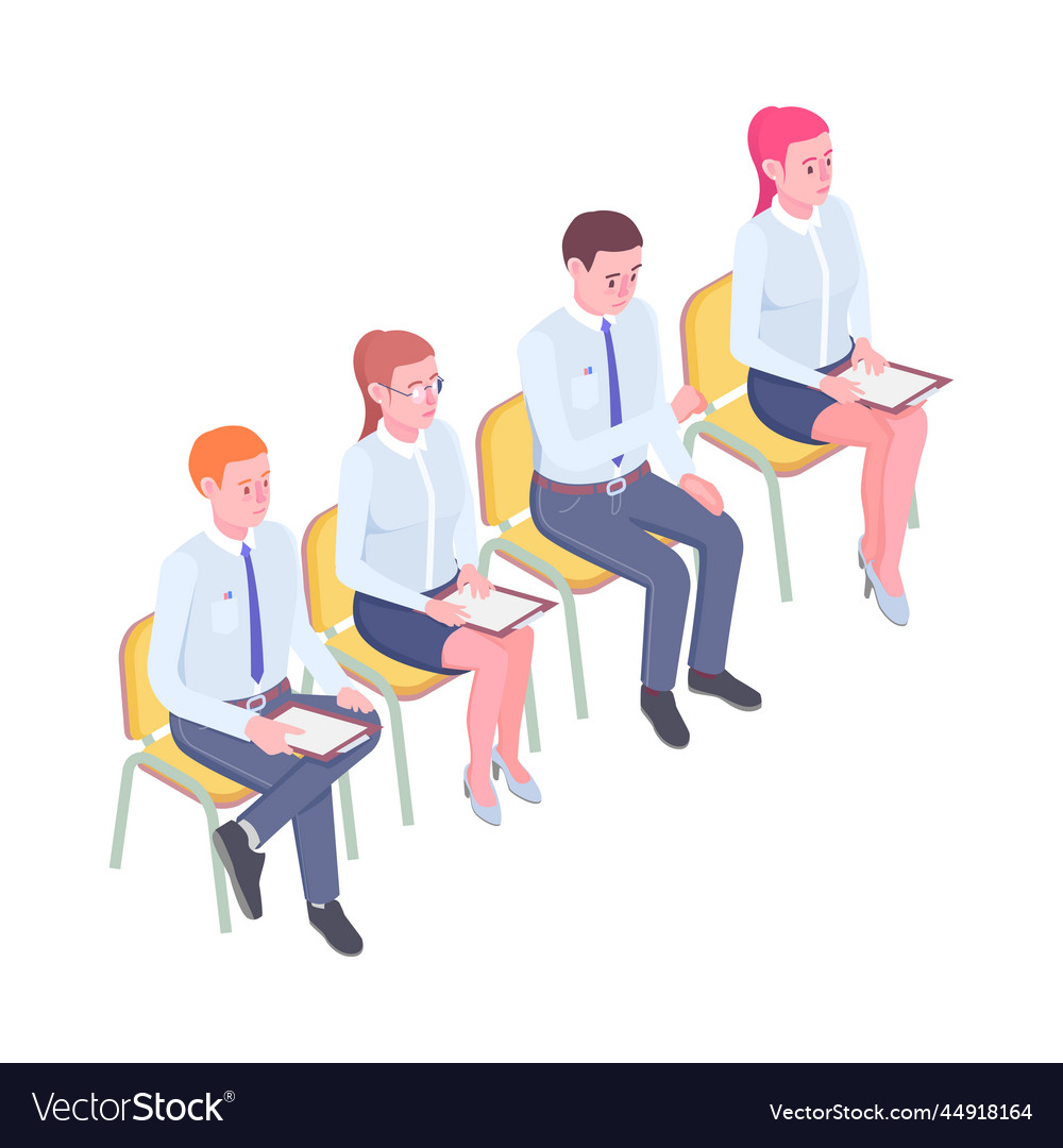 Isometric recruitment queue composition Royalty Free Vector Isometric recruitment queue composition Royalty Free Vector