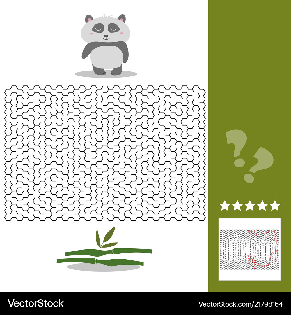 Panda maze game - help hungry panda find right way