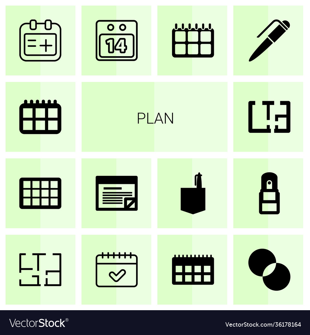 Plan icons Royalty Free Vector Image - VectorStock