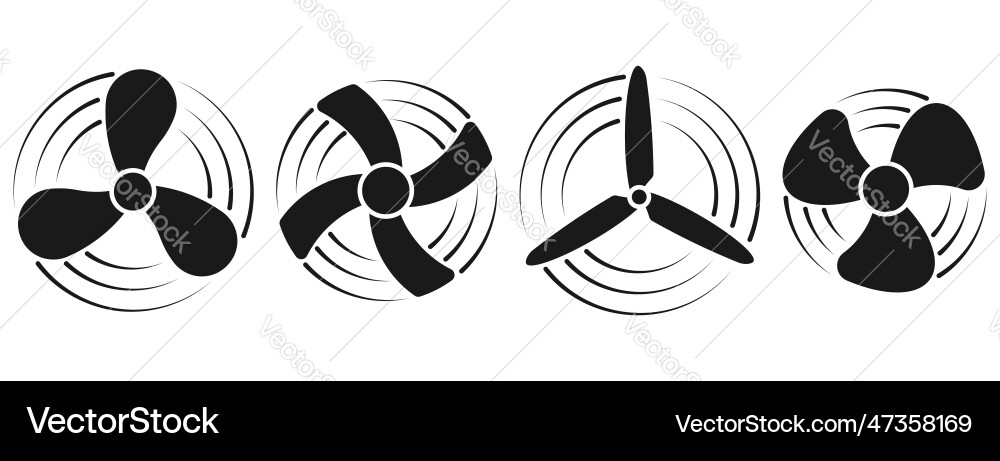 Propeller air ventilator fan and blade Royalty Free Vector