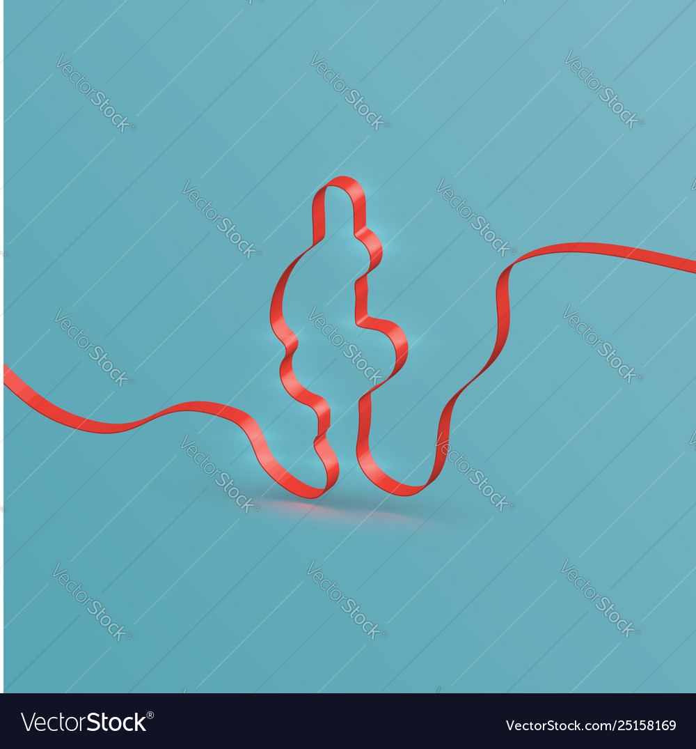 Realistic ribbon font from a typeset Royalty Free Vector