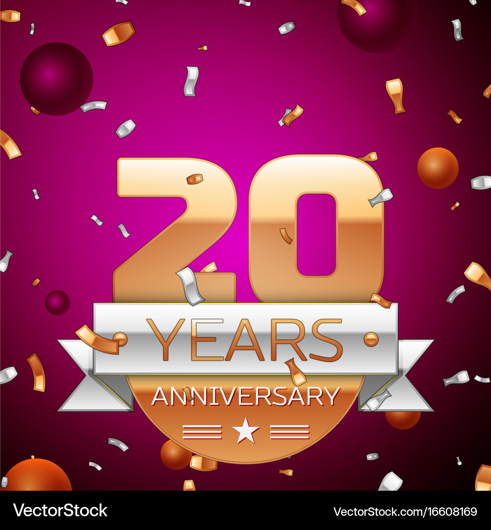 Twenty years anniversary celebration design Vector Image