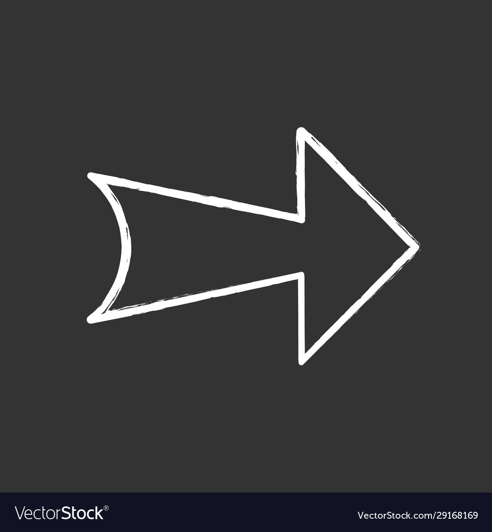 Wide arrow chalk icon rightward route arrowhead Vector Image Wide arrow chalk icon rightward route arrowhead Vector Image