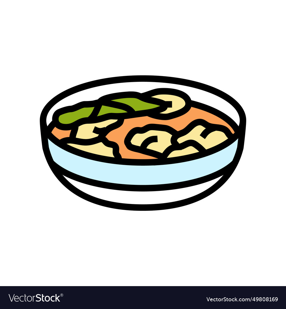 Wonton soup chinese cuisine color icon Royalty Free Vector Wonton soup chinese cuisine color icon Royalty Free Vector