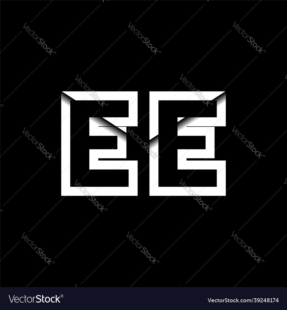 Ee monogram envelope shape style Royalty Free Vector Image