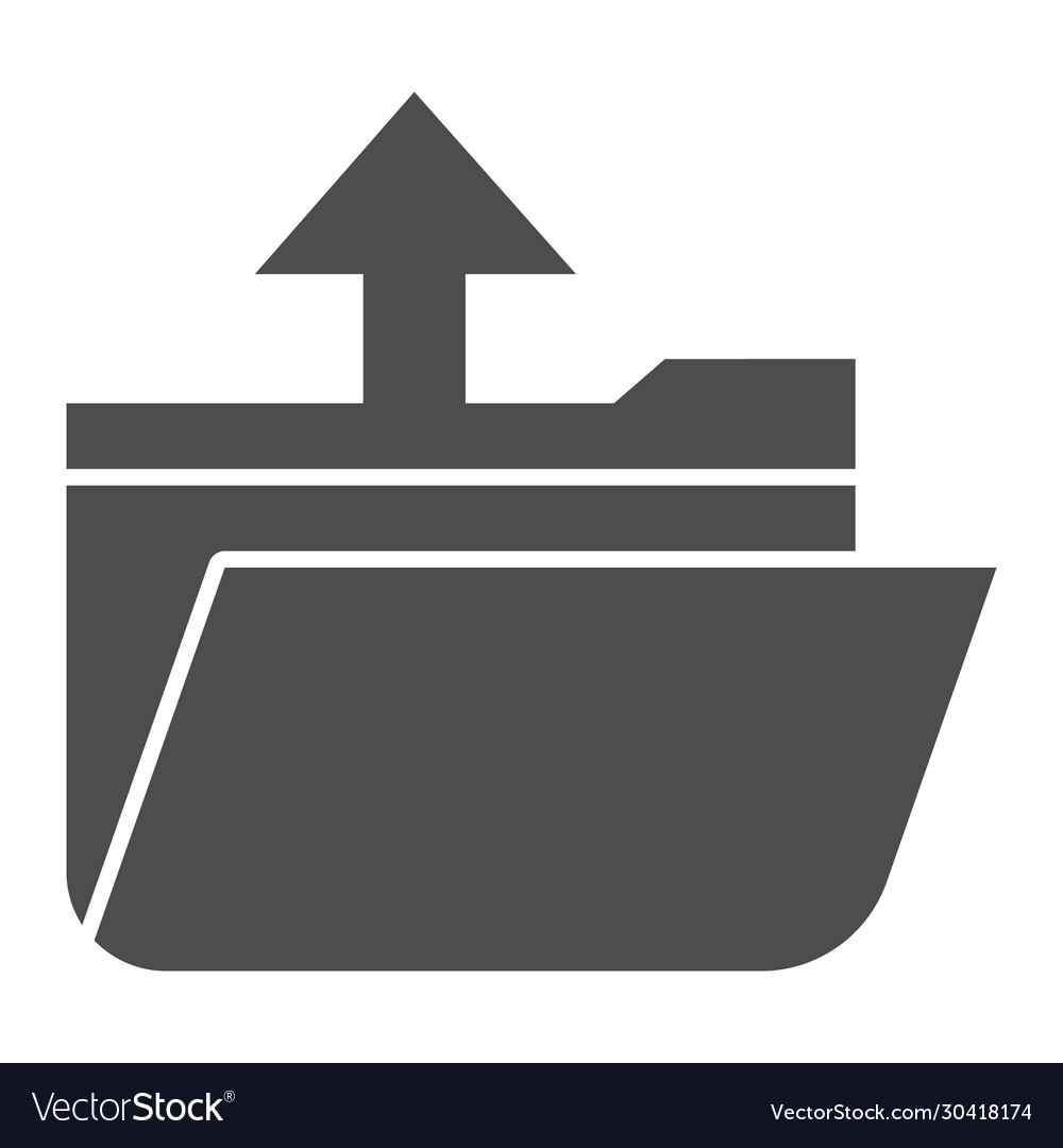 Folder extraction solid icon opened document file Vector Image