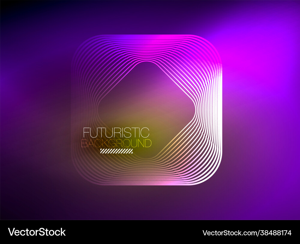 Neon color square shape lines abstract background Vector Image