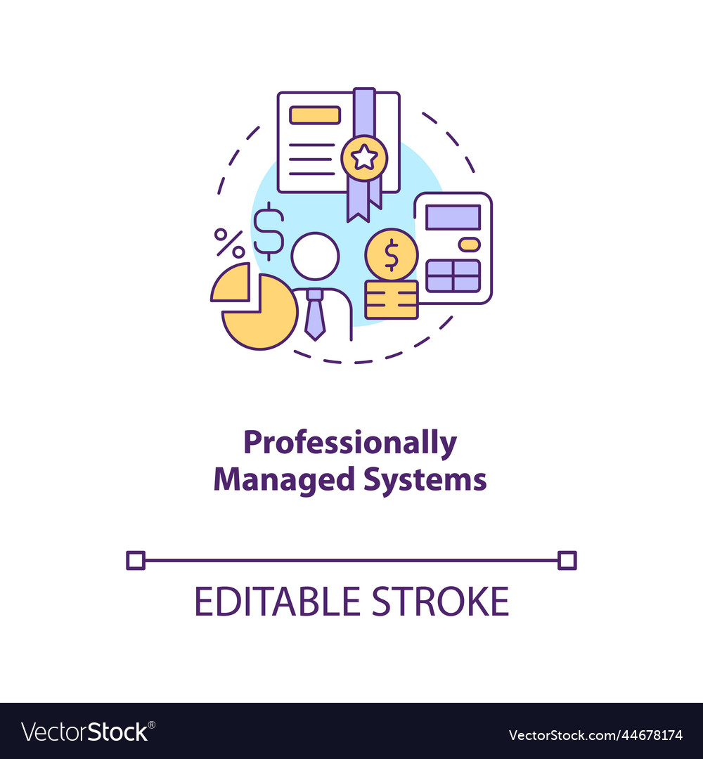 Professionally managed systems concept icon Vector Image Professionally managed systems concept icon Vector Image