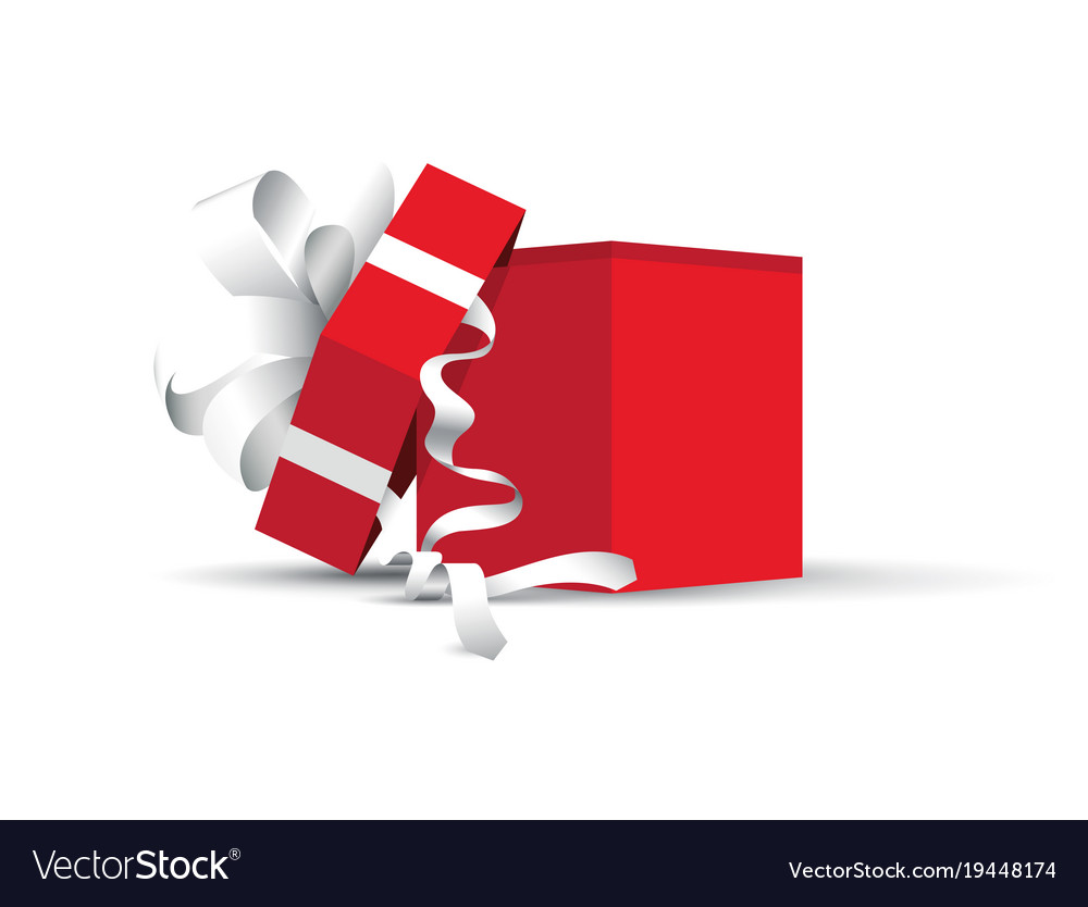 Red opened present Royalty Free Vector Image - VectorStock