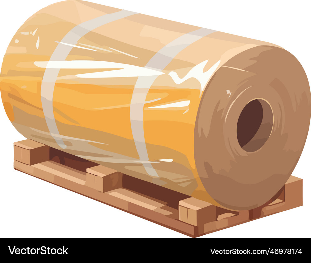 Roll plastic packing in stowage Royalty Free Vector Image